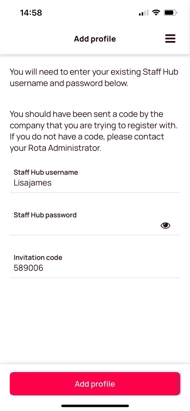 Registering to the Staff Hub App