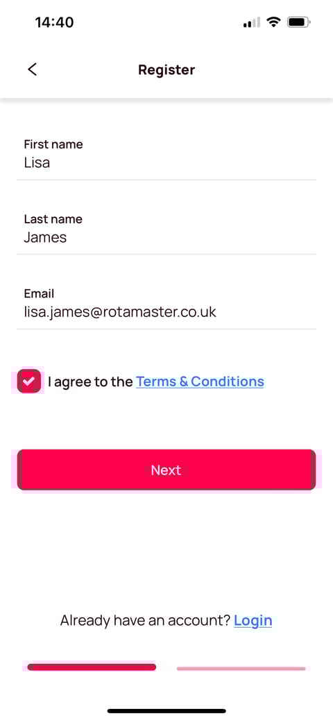 Registering to the Staff Hub App