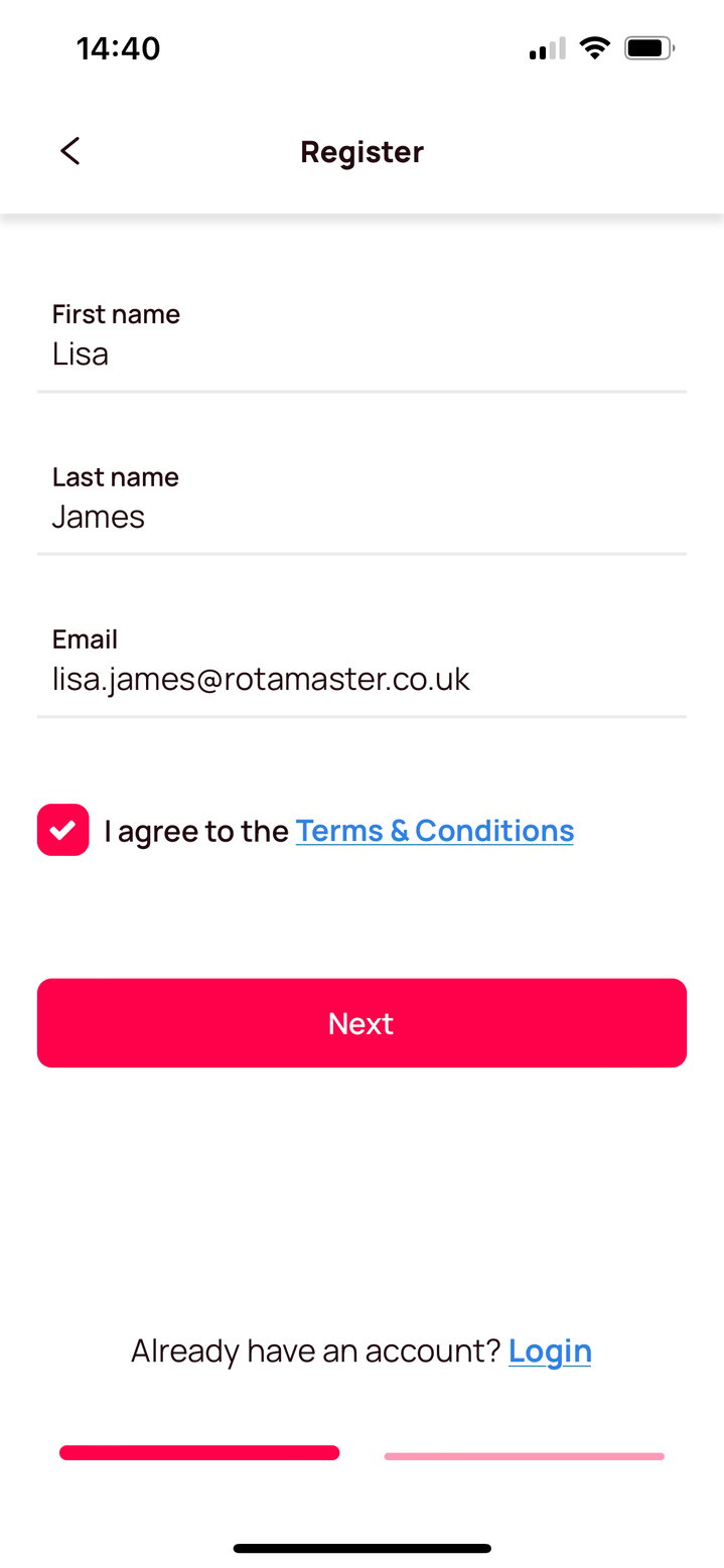 Registering to the Staff Hub App