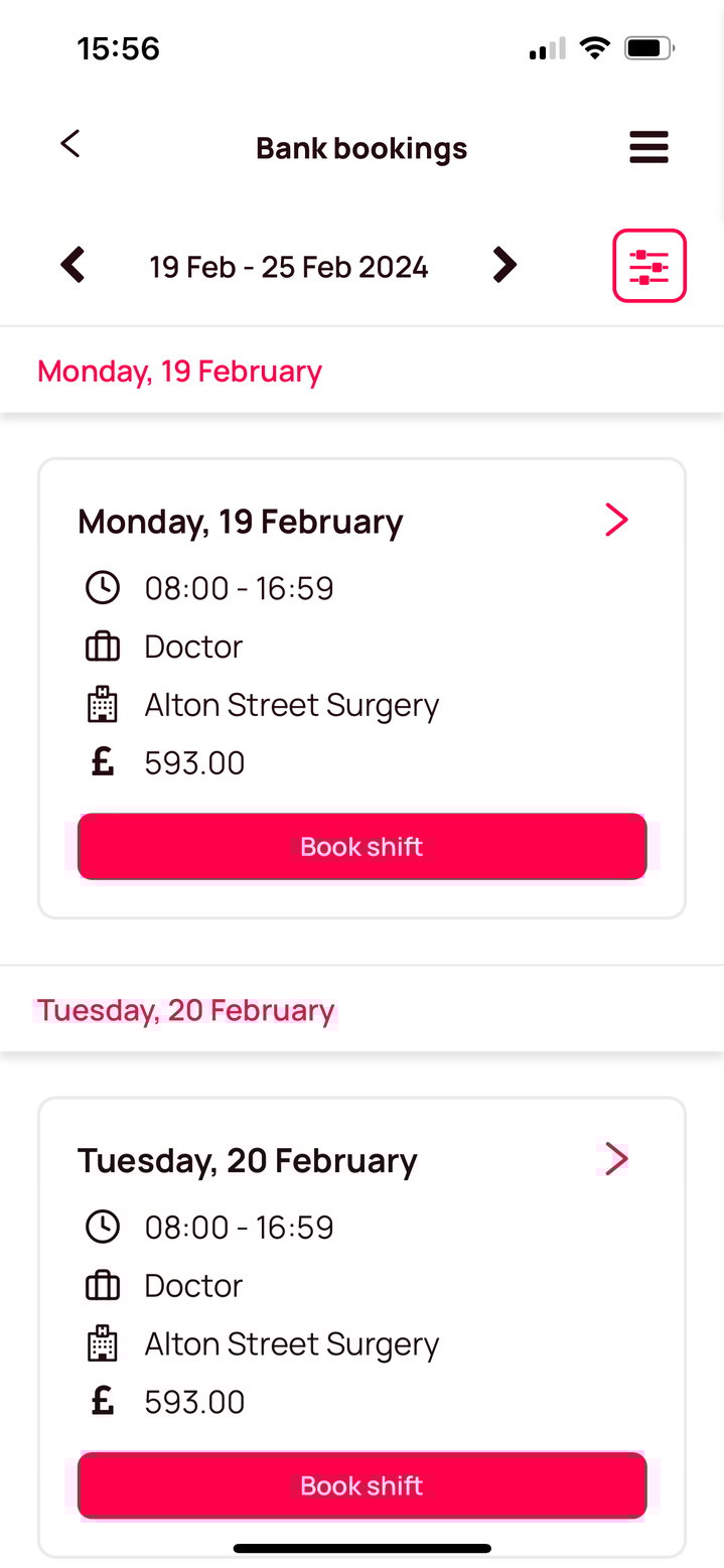 Booking Bank Shifts on the Staff Hub App