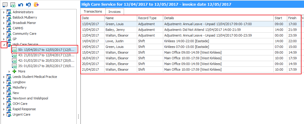 Creating, Emailing and Exporting Invoices using RotaMaster