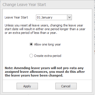 Changing The Annual Leave Year Start Month/Units