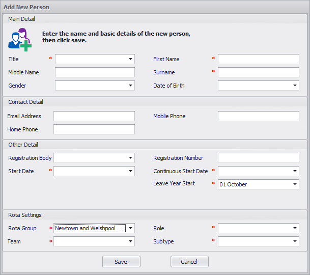 Creating a Personnel Record