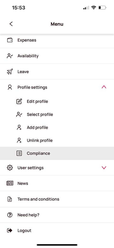 Viewing your Compliance Information on the Staff Hub App