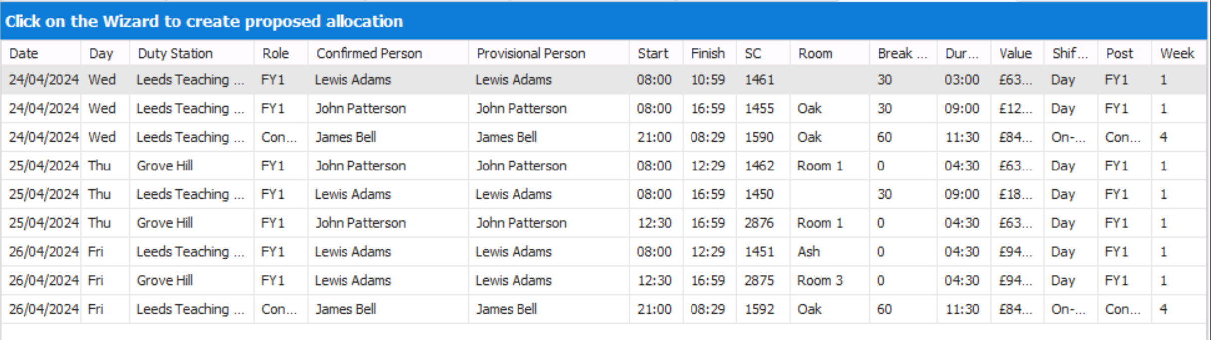 Room Allocation Wizard