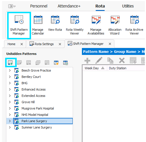 Creating a Shift Pattern