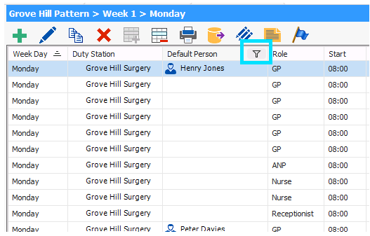 Filtering, Exporting and Printing in Shift Pattern Manager