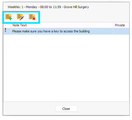 Adding notes and flags on Shift Pattern Manager