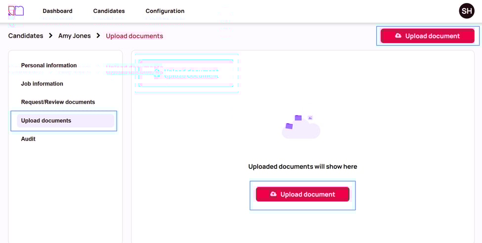 Onboarding - Uploading a Document against a Candidate Record