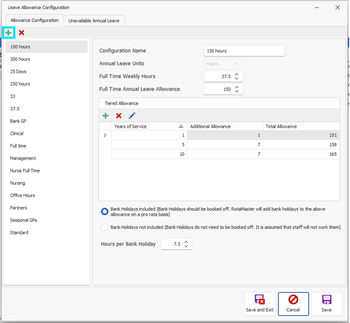 Creating An Annual Leave Configuration