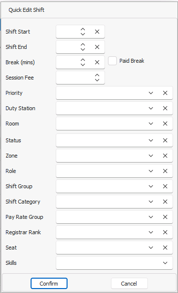 Quick Add, Edit and Remove - Shift Pattern Manager