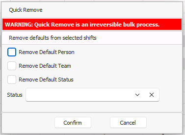 Quick Add, Edit and Remove - Shift Pattern Manager