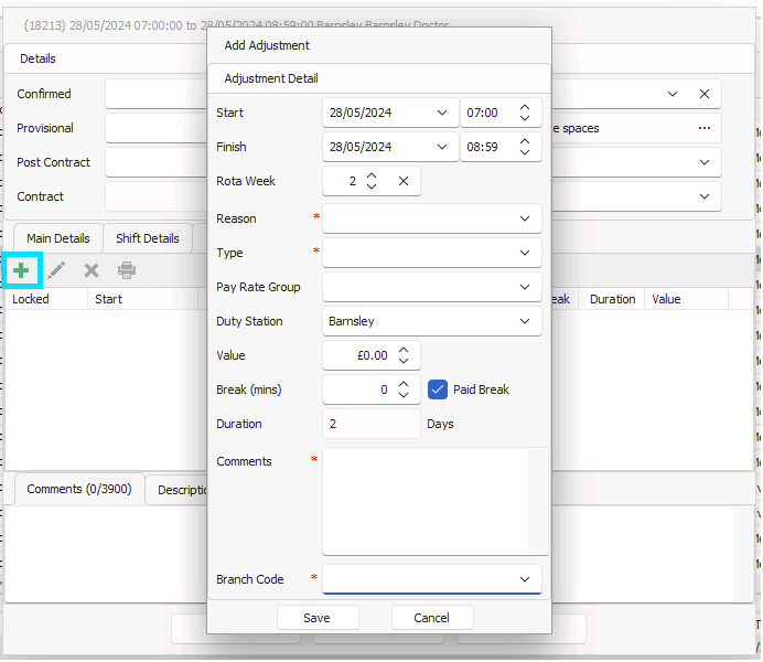 Adding Shift Adjustments