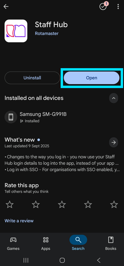 Downloading the RotaMaster Staff Hub App