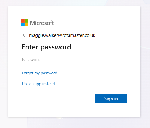 Logging in to Staff Hub - Enterprise login