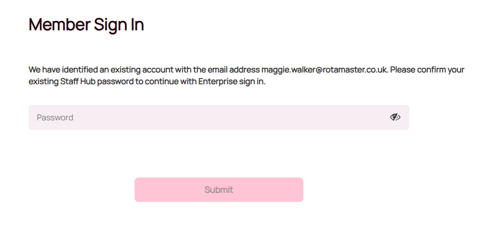 Logging in to Staff Hub - Enterprise login