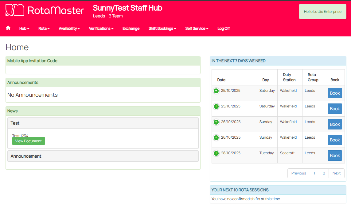 Logging in to Staff Hub - Enterprise login