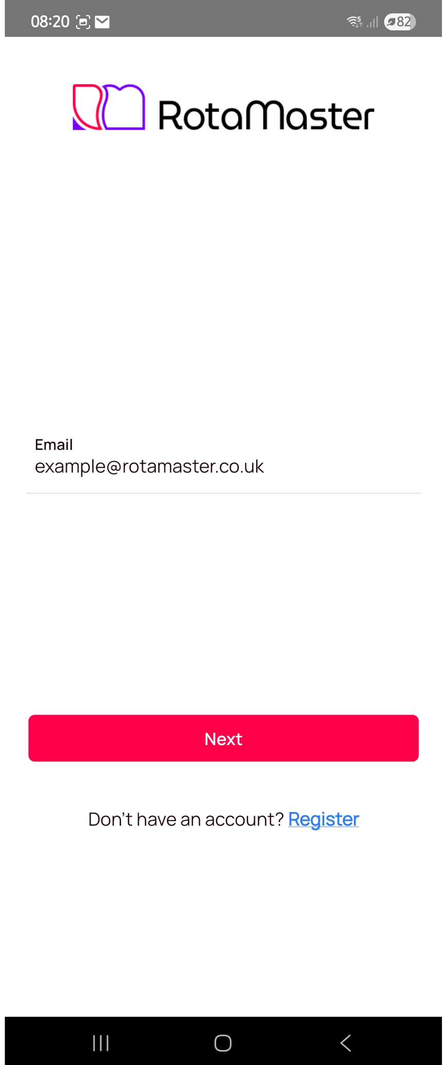 Logging in to the Staff Hub App