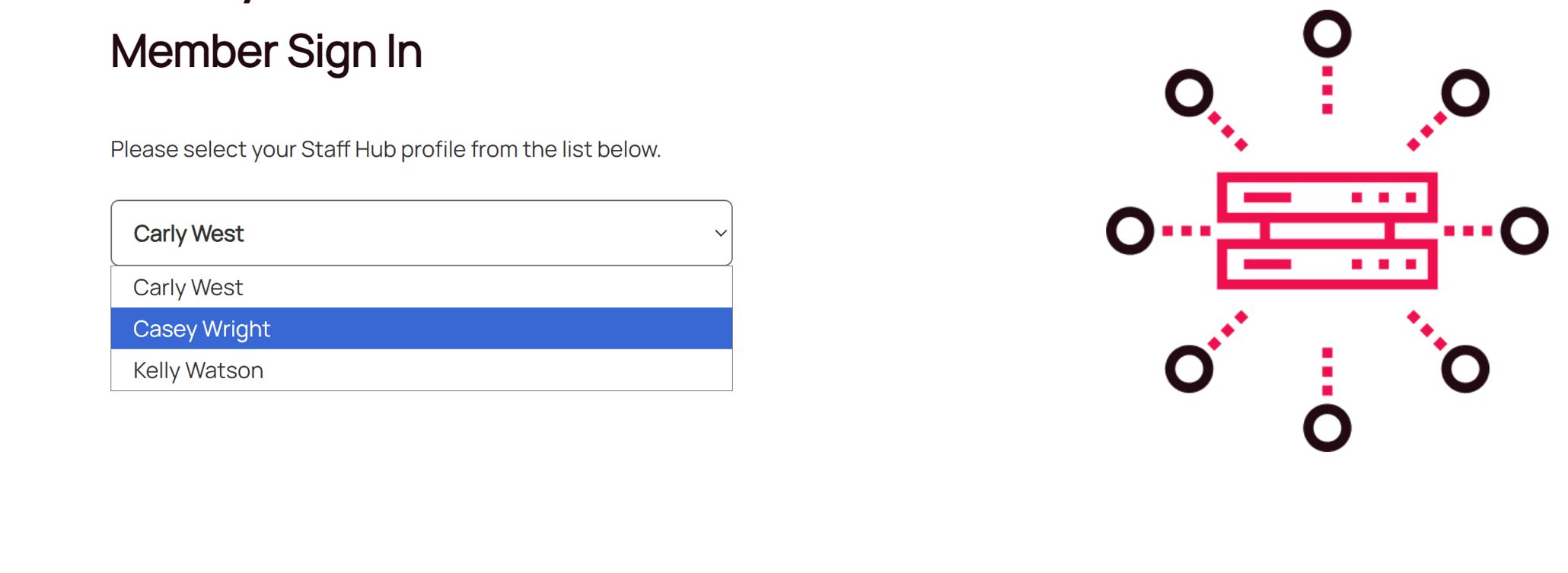 Logging into the Staff Hub