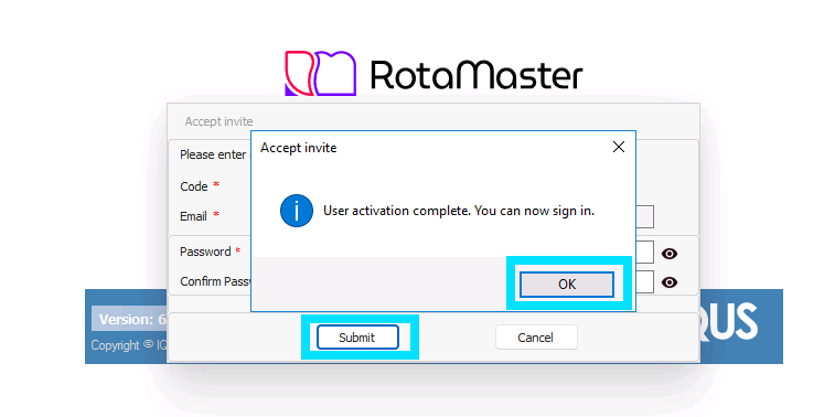 Logging into RotaMaster for the first time as an administrator (version ...