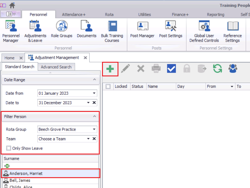 Adjustments & Leave - Adding Adjustments