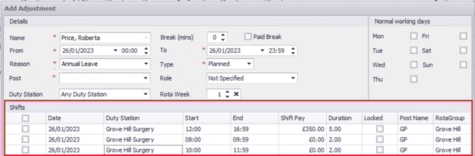 Adjustments & Leave - Adding Adjustments