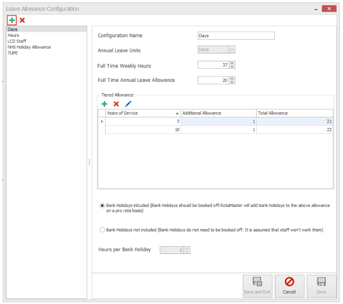 Annual Leave Configuration