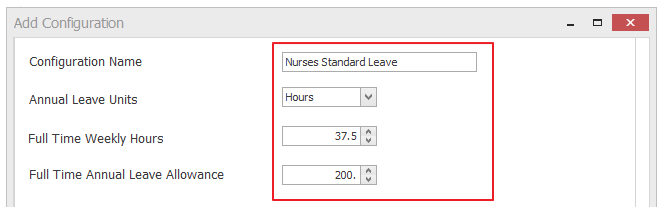 Annual Leave Configuration