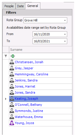 General Availabilities in Manage Availabilities