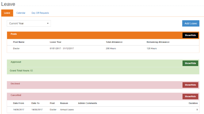 Cancelling Leave as an Administrator