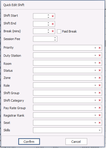 Quick Add, Edit and Remove - Shift Pattern Manager